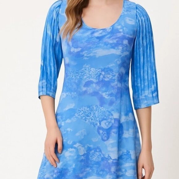Dresses | Vintage 7s Holly By Gloria Maccot Blue Abstract Maxi Dress ...